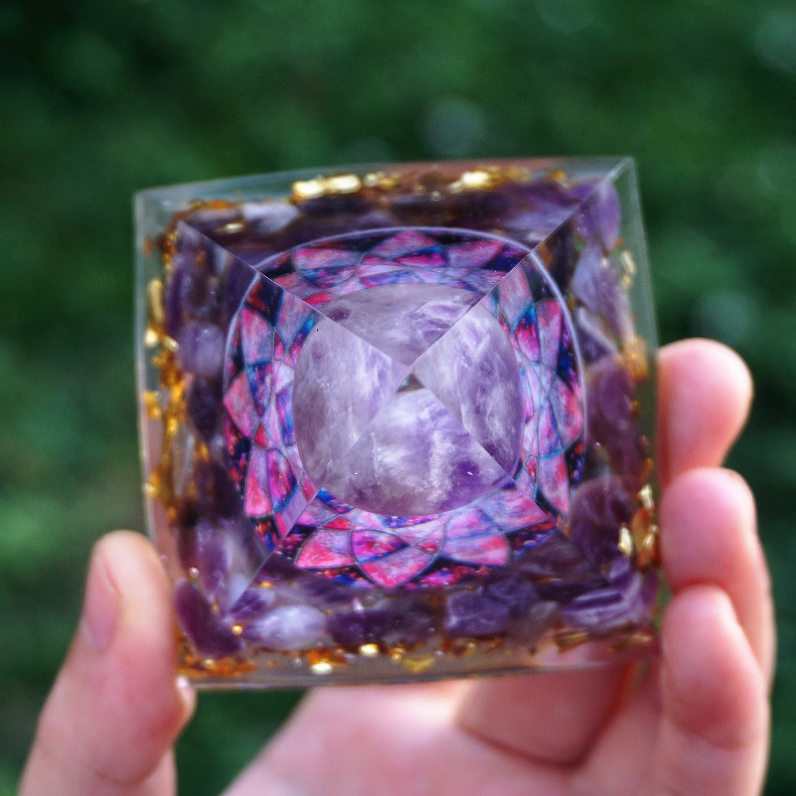 Magic Orgonite Amethyst Crystal Sphere With Amethyst Natural - Etsy
