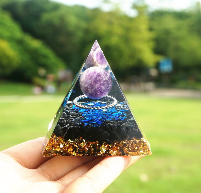 Fantastic Magic Orgonite Pyramid Amethyst Crystal Sphere With - Etsy