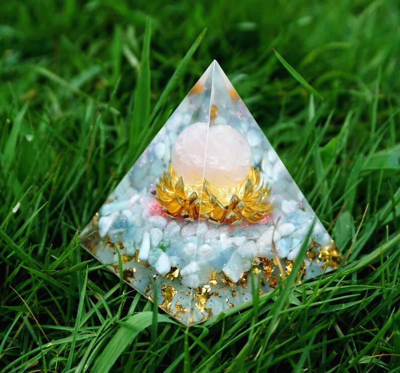 Orgonite Flower of Life Orgone Pyramid Rose Quartz Crystal | Etsy