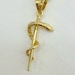 14K Yellow Gold Necklace Medical Mark Necklace Handmade Doctor Pendant ...
