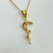14K Yellow Gold Necklace Medical Mark Necklace Handmade Doctor Pendant ...