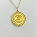 Athena Coin Pendant 14K Yellow Gold Greek Key Design Parthenon Design ...