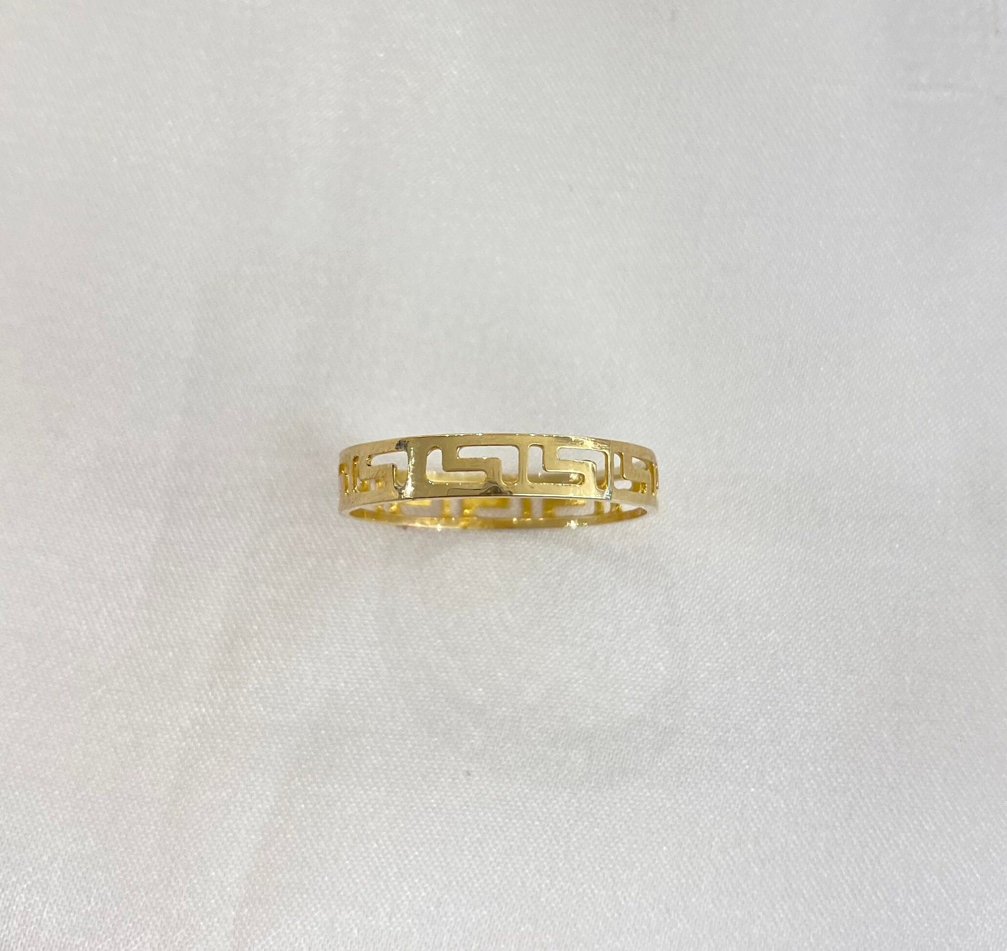 Handmade 14K Gold Greek Key Band Ring Greca Meander Ring Unique Greek ...