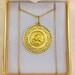 Athena Coin Pendant 14K Yellow Gold Greek Key Design Parthenon Design ...