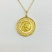 Athena Coin Pendant 14K Yellow Gold Greek Key Design Parthenon Design ...