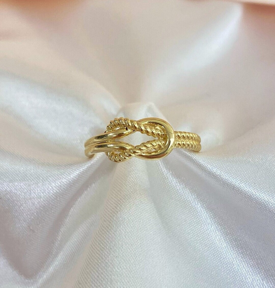 14K Yellow Gold Ring | Hercules Knot Ring | Twisted Wire Ring | Greek ...