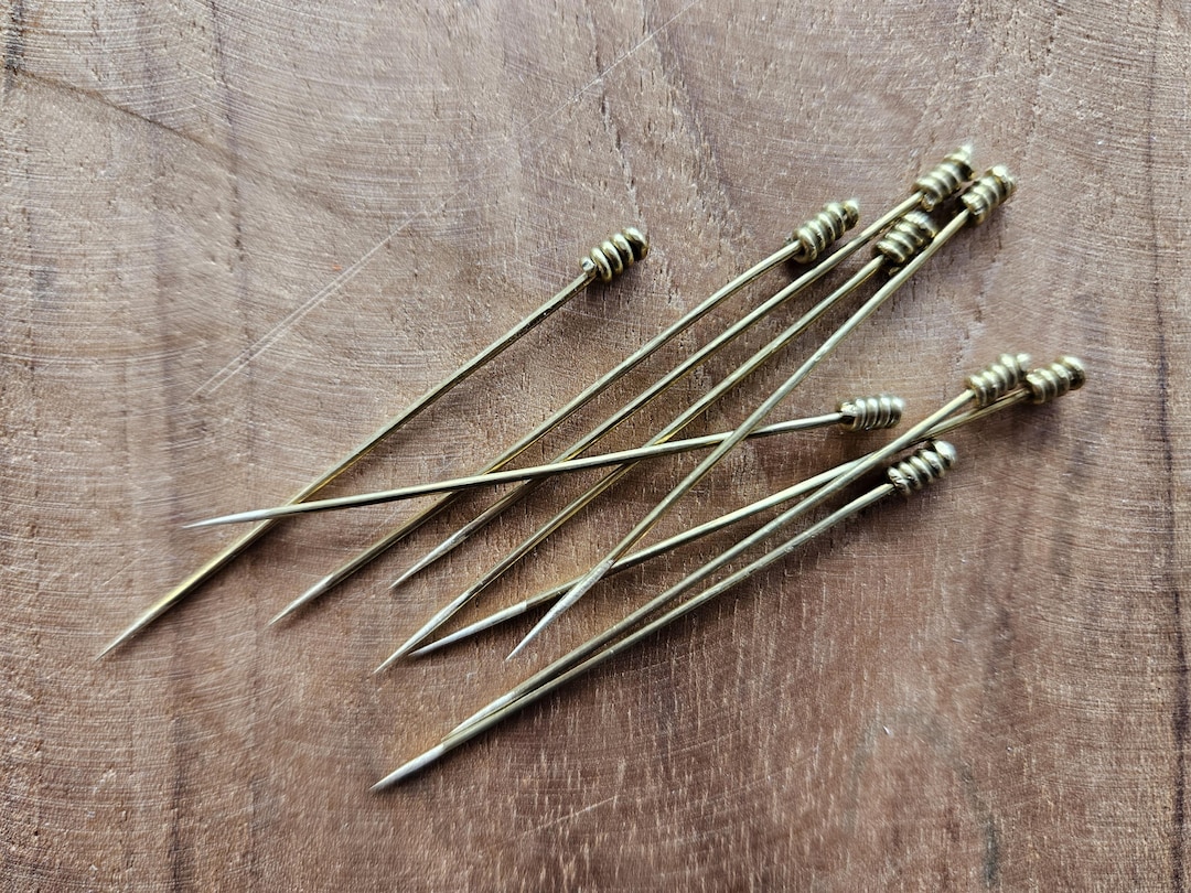 Medieval Garment Pins Made of Brass With Twisted Head - Etsy