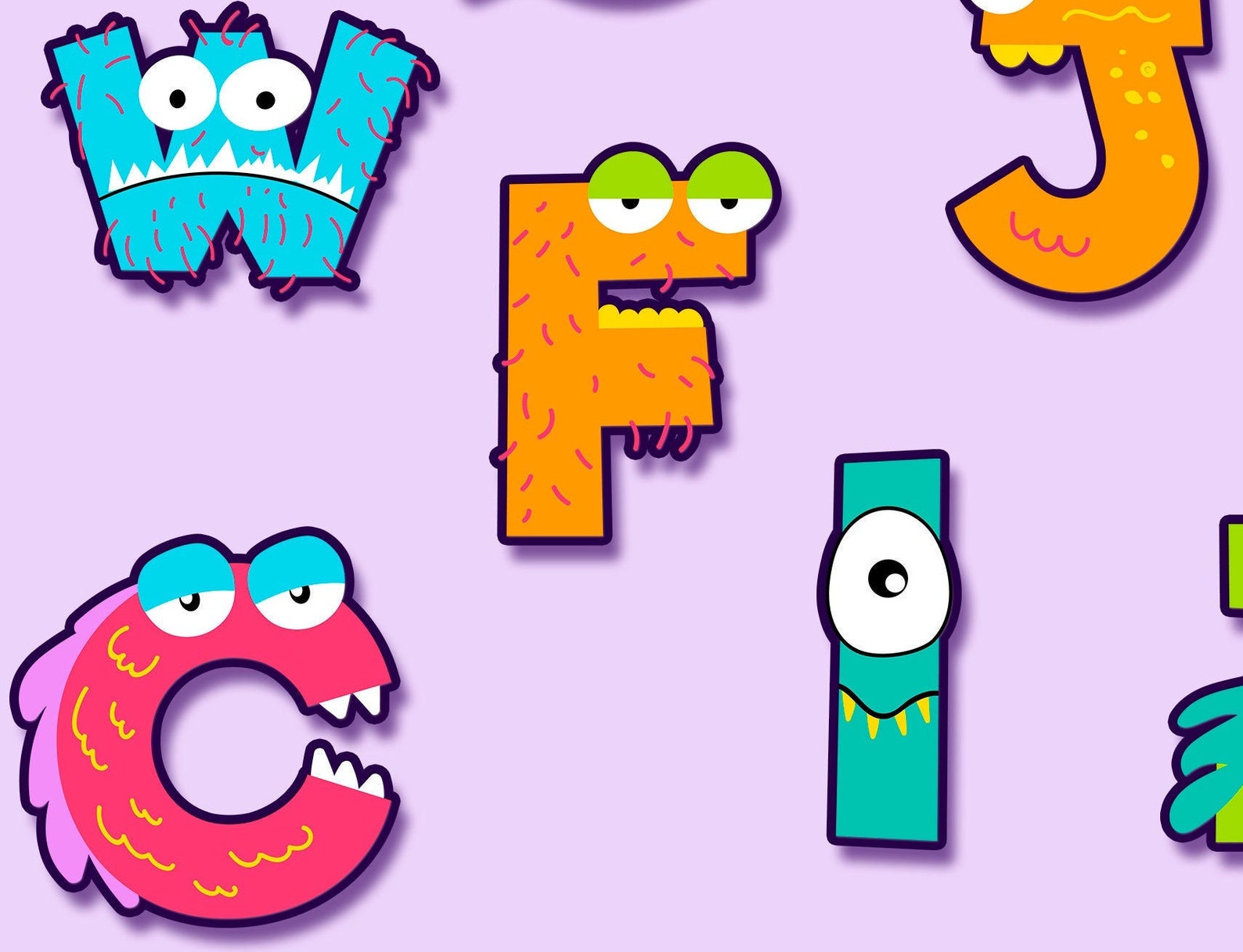 Monster Alphabet Clipart Monster Letters Clipart Party | Etsy
