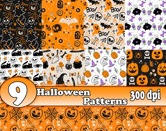 Halloween Digital Paper Scrapbook Papers Halloween Spooky - Etsy