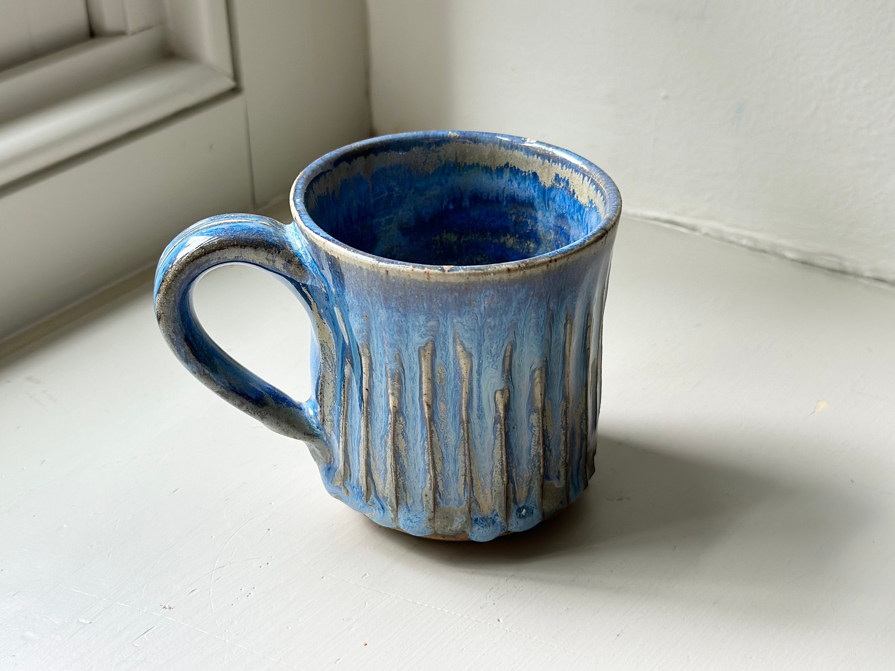 Drippy Blue Mug 10 Oz - Etsy