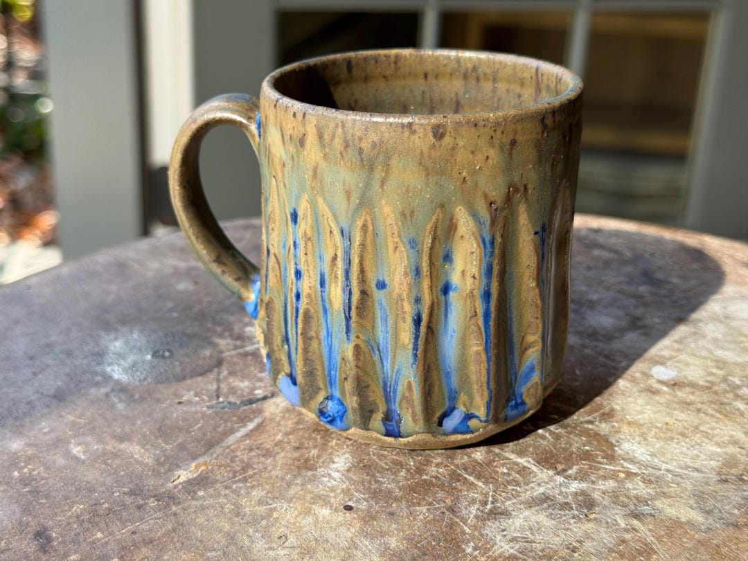 Rustic Blue Drip Mug - 10oz - Etsy