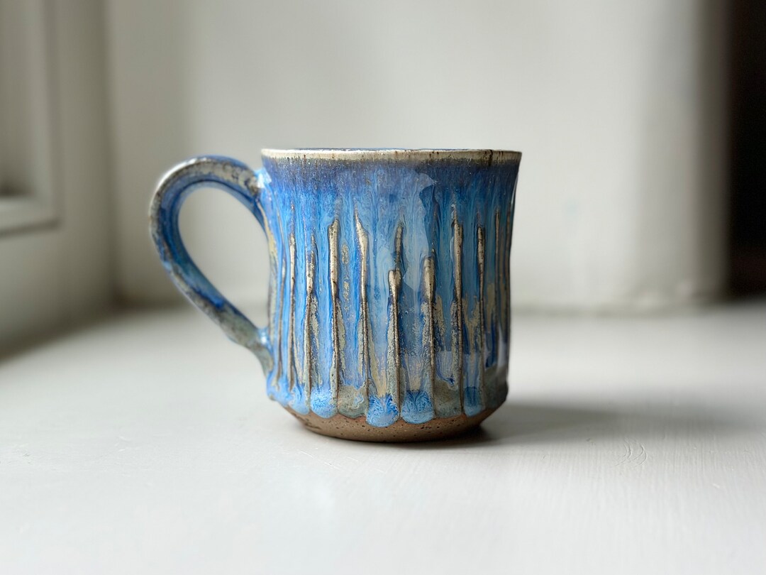 Drippy Blue Mug - 10 Oz - Etsy