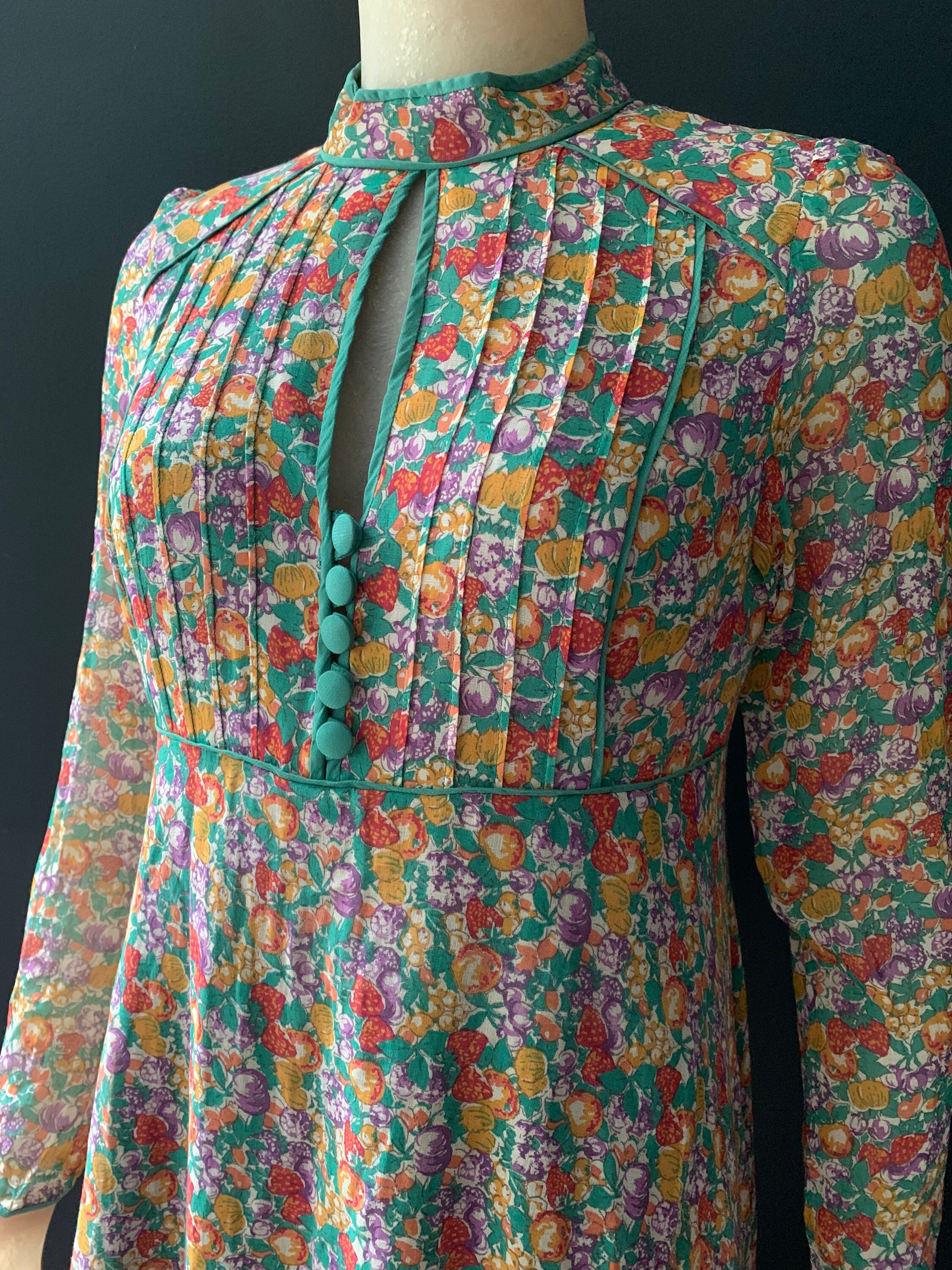 1970s Anna Belinda Floral Tiered Maxi Dress Keyhole Buttons - Etsy ...