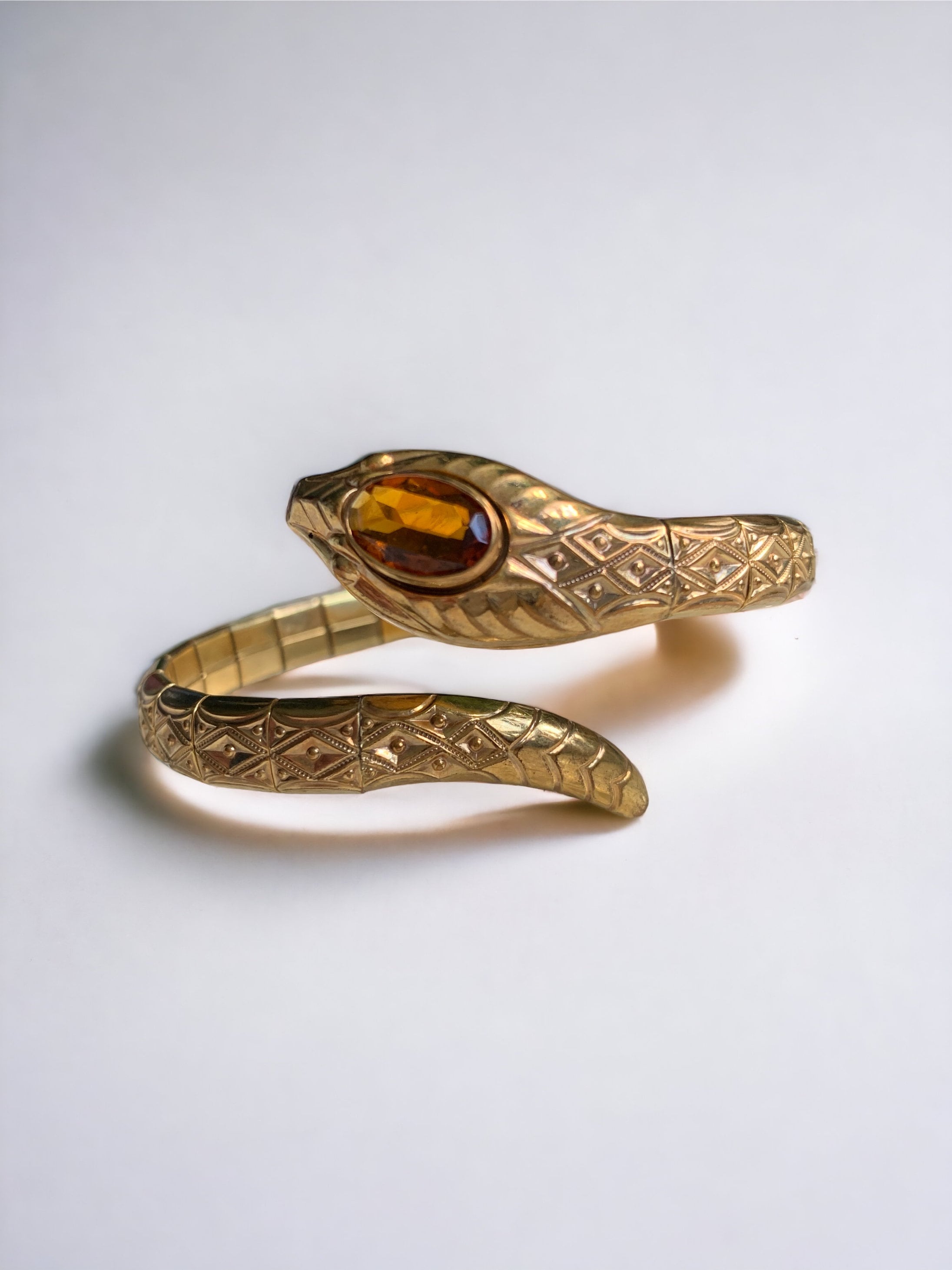 Andreas Daub Rolled Gold Snake Semi Articulated Bracelet With - Etsy