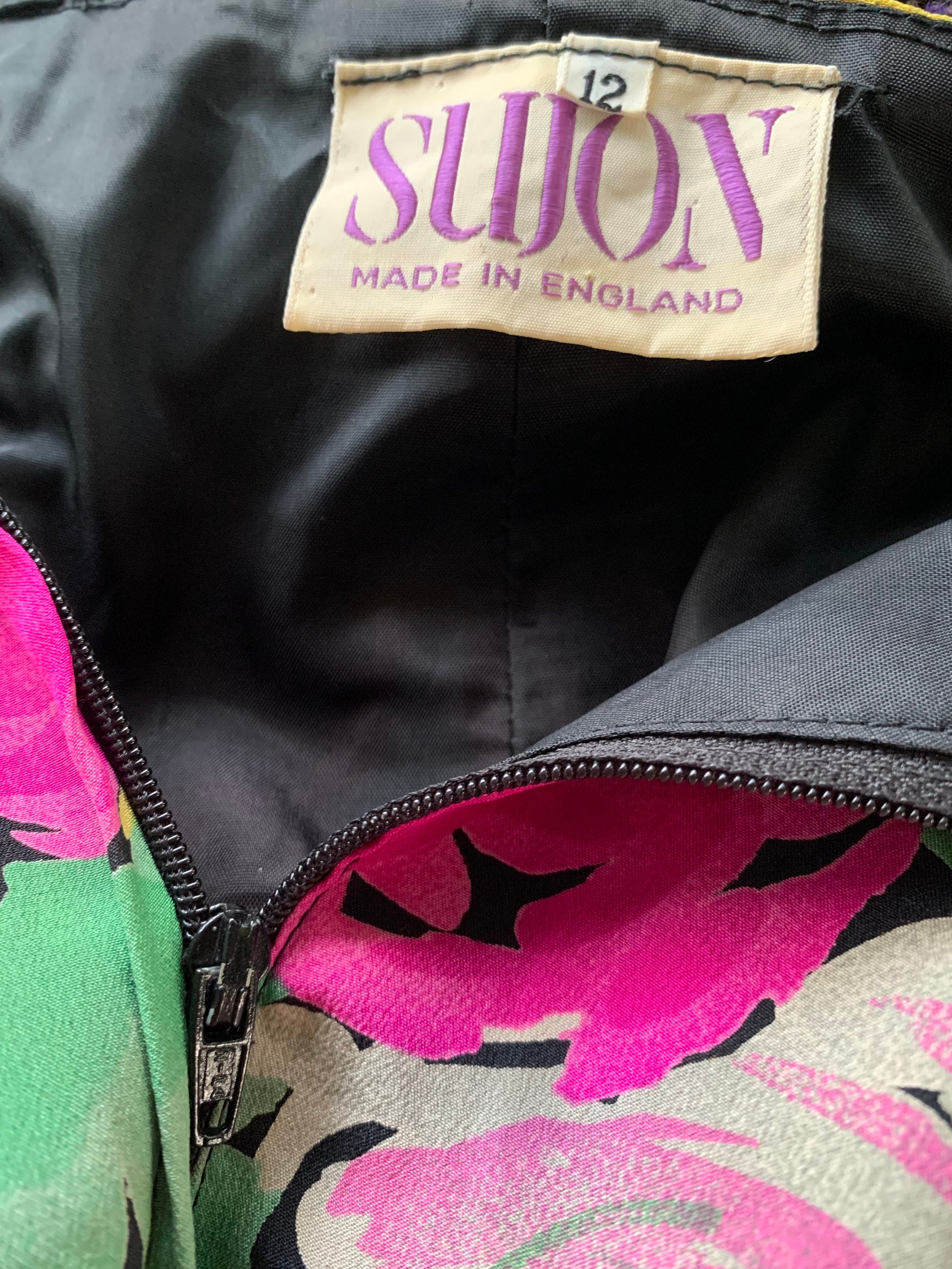 Stunning Vintage Sujon 100% Silk Fit and Flare Midi Dress - Etsy