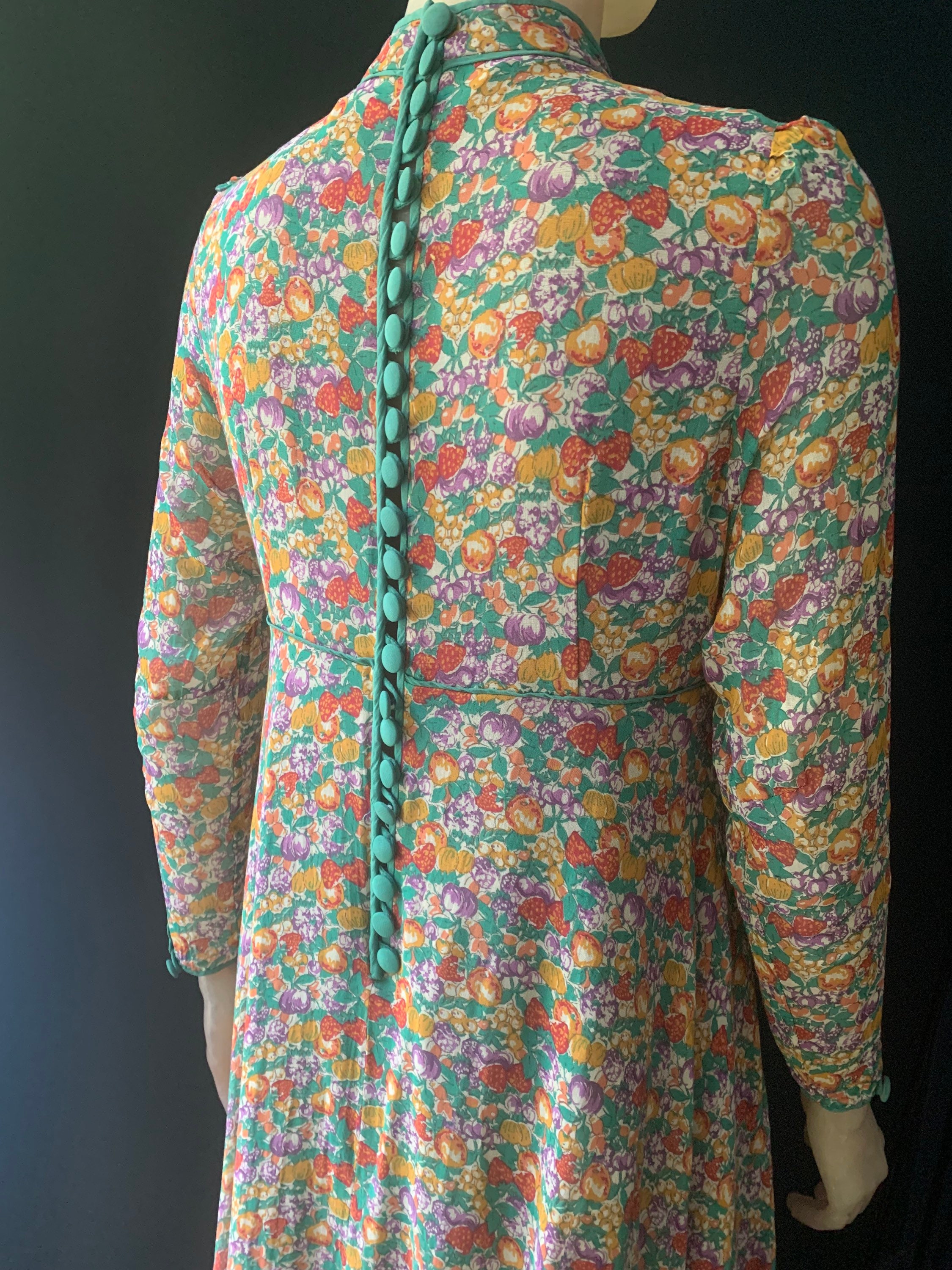 1970s Anna Belinda Floral Tiered Maxi Dress Keyhole Buttons - Etsy ...