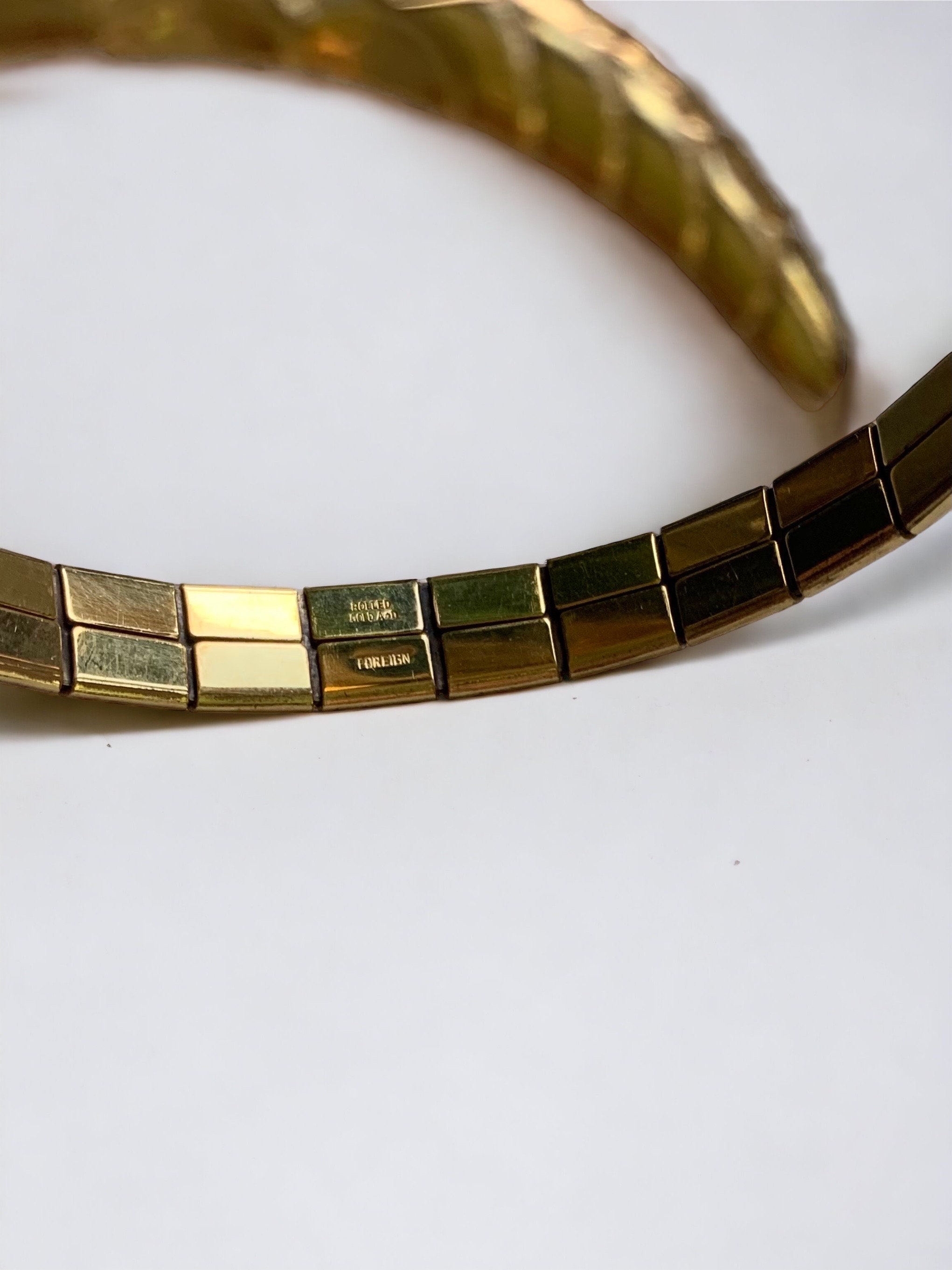 Andreas Daub Rolled Gold Snake Semi Articulated Bracelet With - Etsy