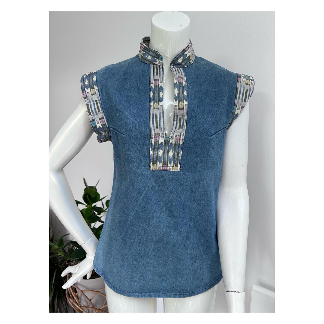 Late 70s/80s Denim Tunic Top (non Stretchy), With Very Nice Cotton ...