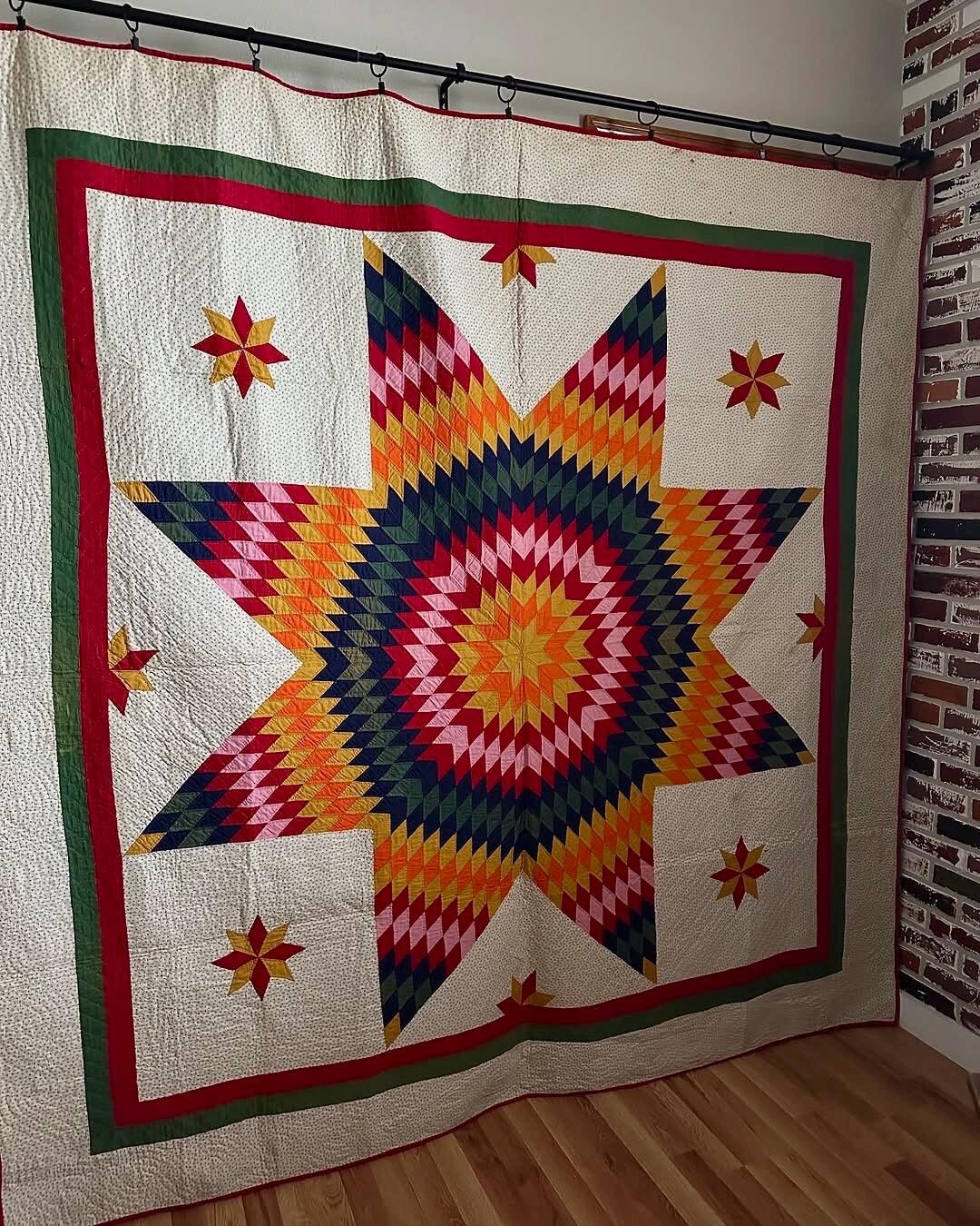 An Incredible, Never Used, Circa 1870 rising Sun Quilt From Lancaster ...