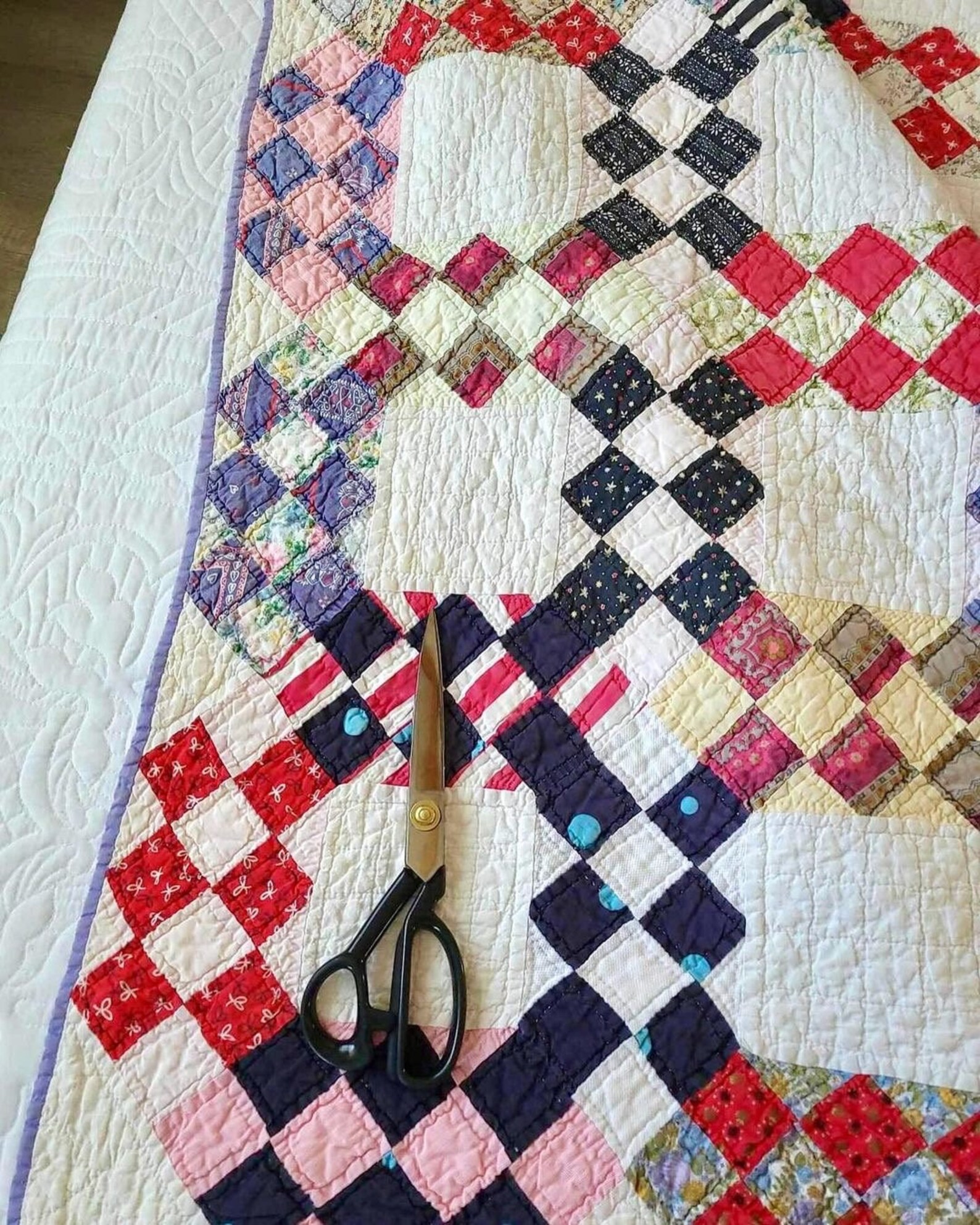 Patriotic 1940s irish Chain Quilt With Presidential Print - Etsy