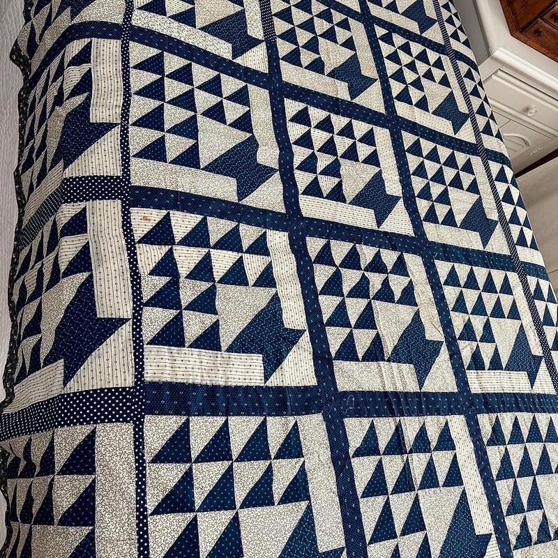 Indigo Quilt - Etsy