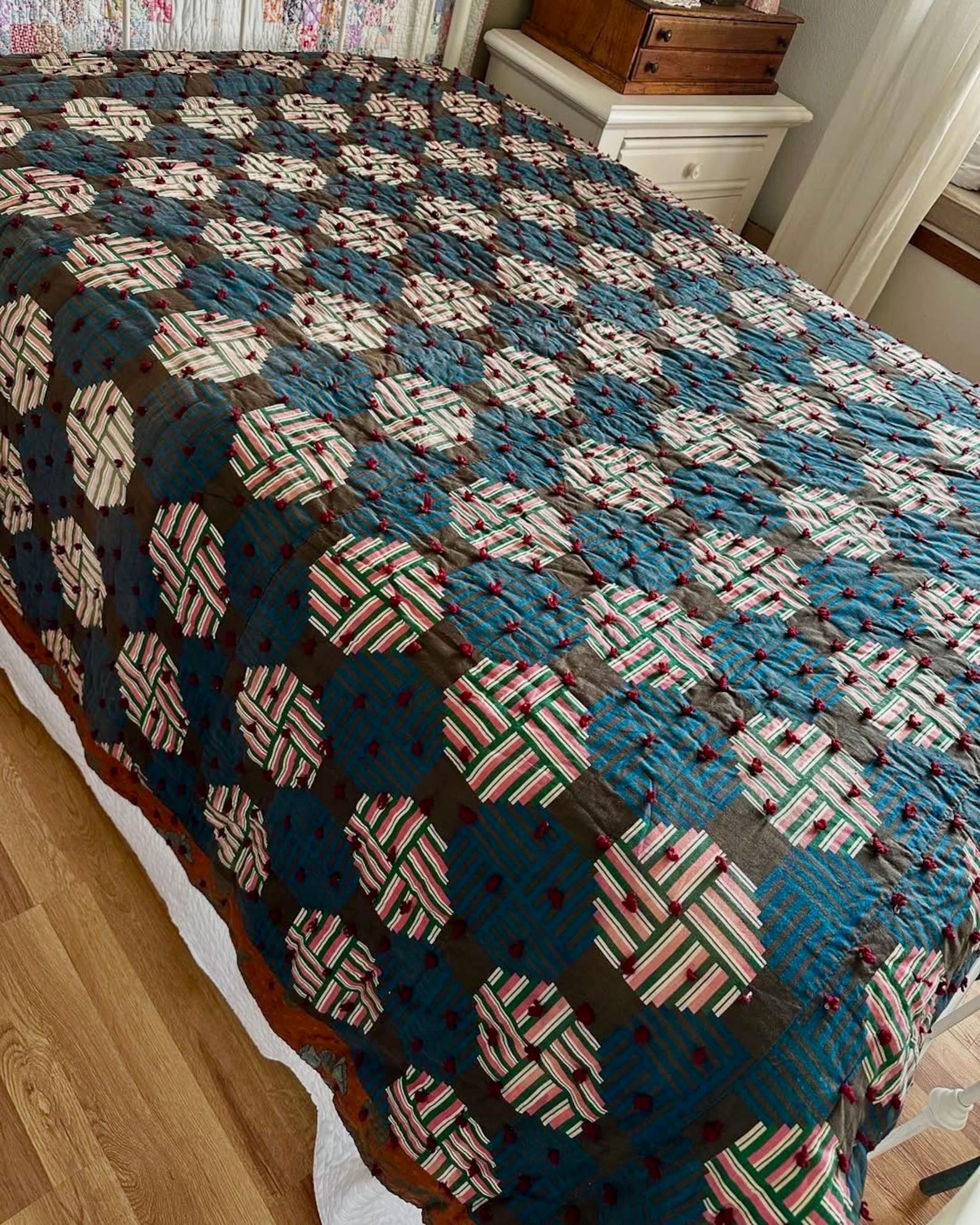 Wonderfully Prim, 1880s “cheater Print “quilt - Etsy