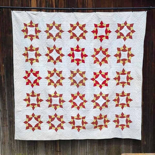 Red and Yellow Quilt - Etsy