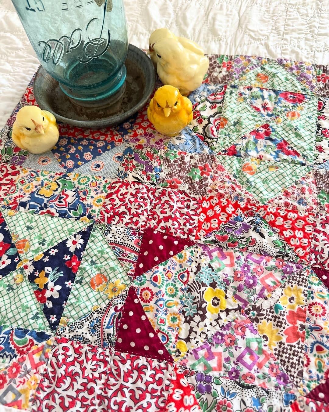 Charming 1930s Feedsack Quilt With Lovely Prints From the Depression ...