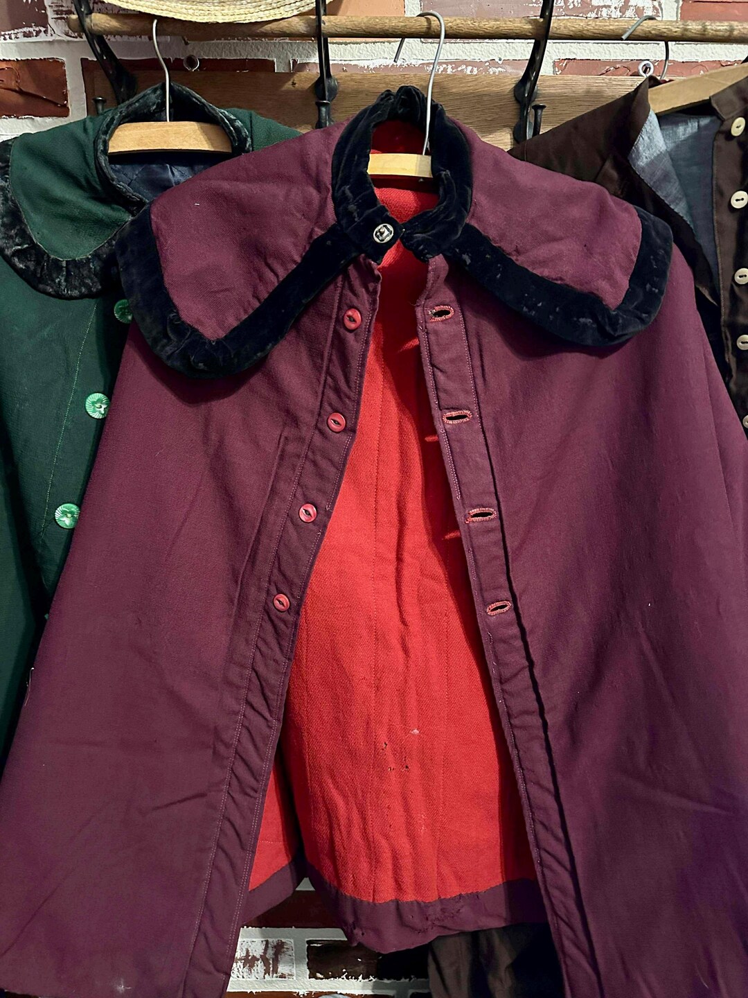Antique Amish Girls Purple Red Wool Cape or Cloak - Etsy