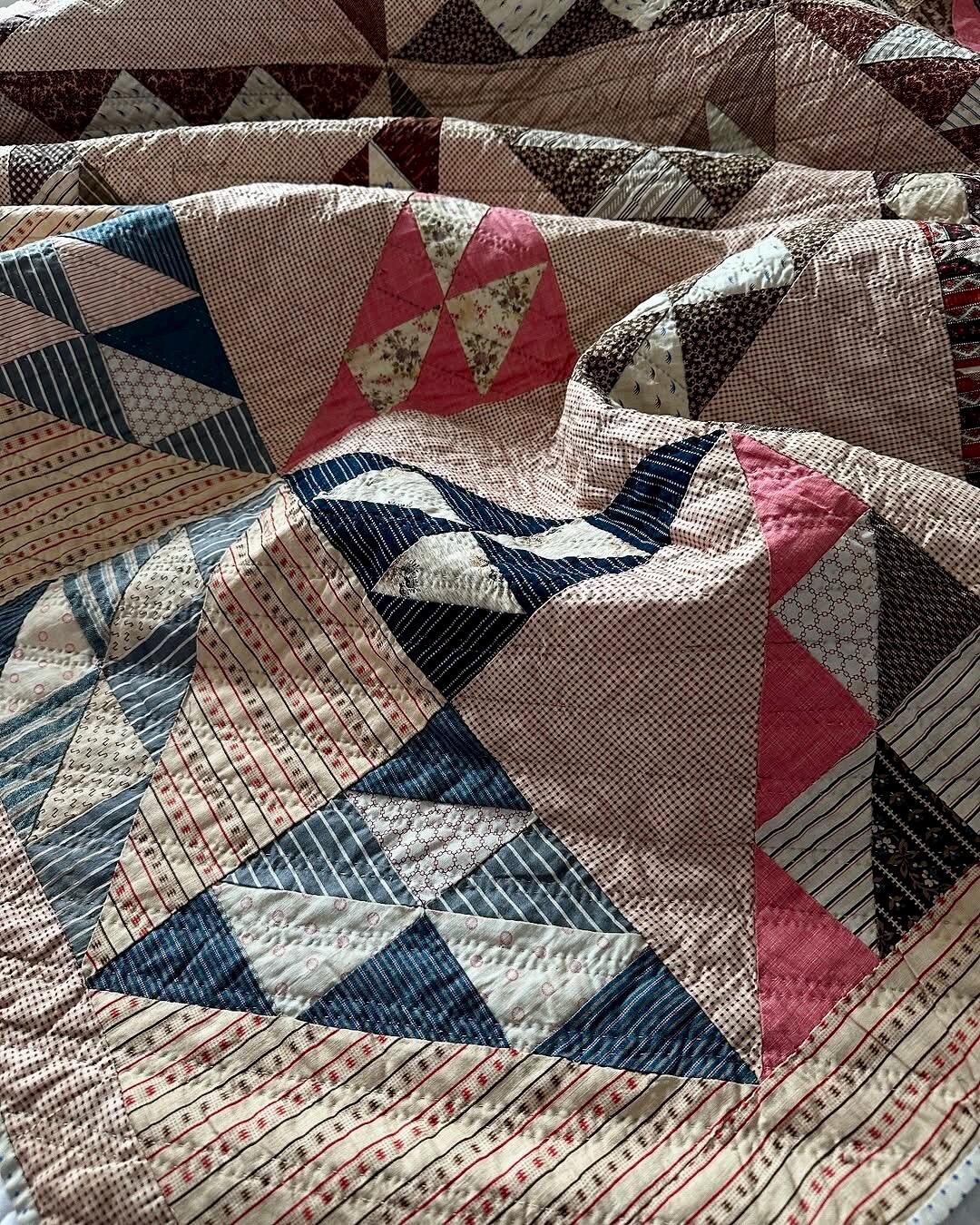 Nice and Early! This Antique, 1870s Era Quilt Goes by “birds in Air“ or ...