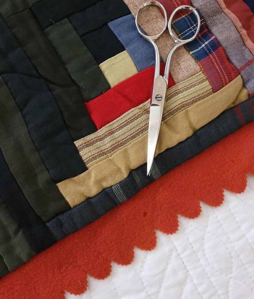 Incredible Mennonite Antique Amish Red and Black Log Cabin Quilt With ...