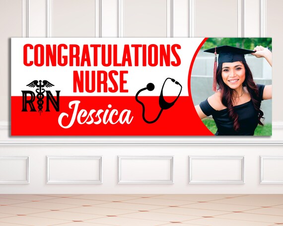 Digital or Printed Nurse Graduation Backdrop Red Nurse - Etsy