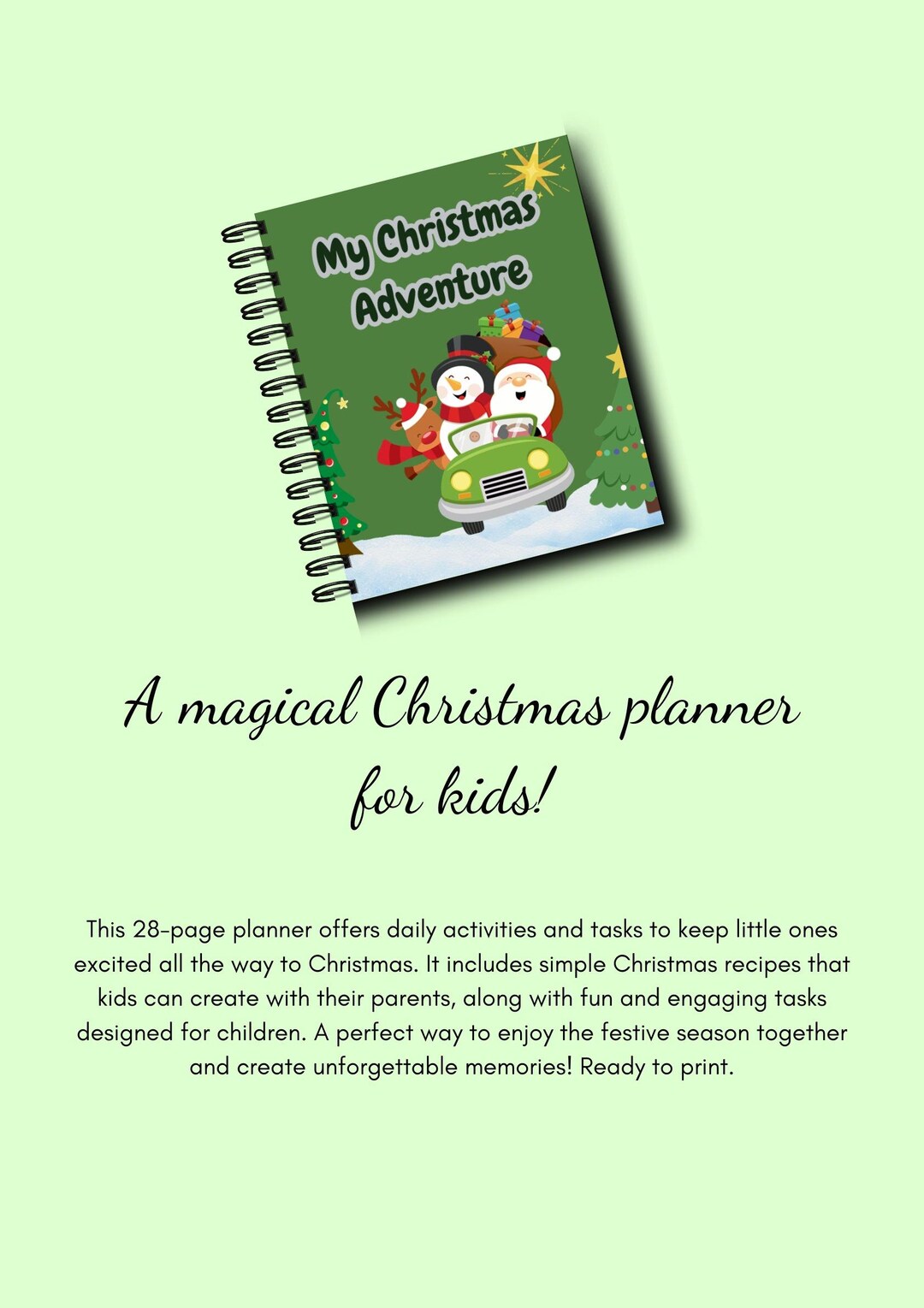 Printable Kids Christmas Planner 25 Days of Christmas Activities Advent ...