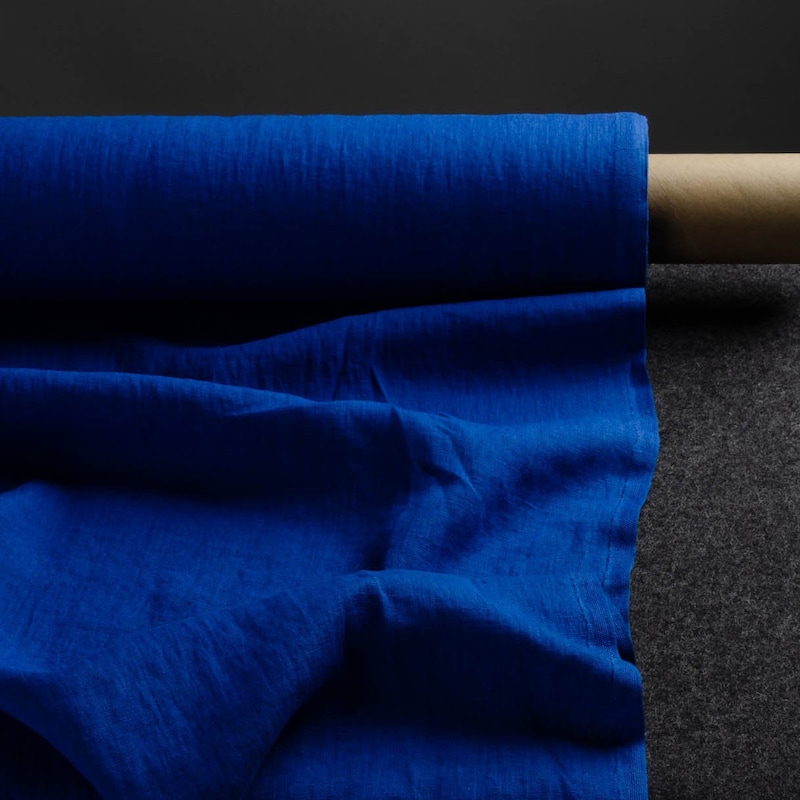 Blue Linen Fabric - Etsy