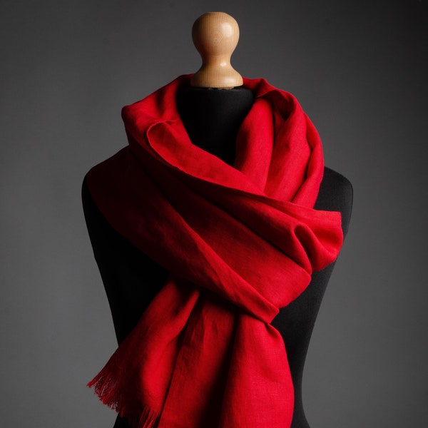 Red Mens Scarf - Etsy