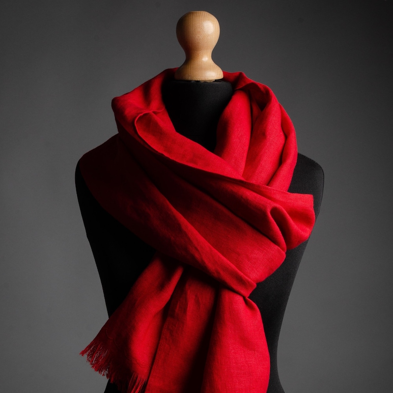 Red Scarf - Etsy