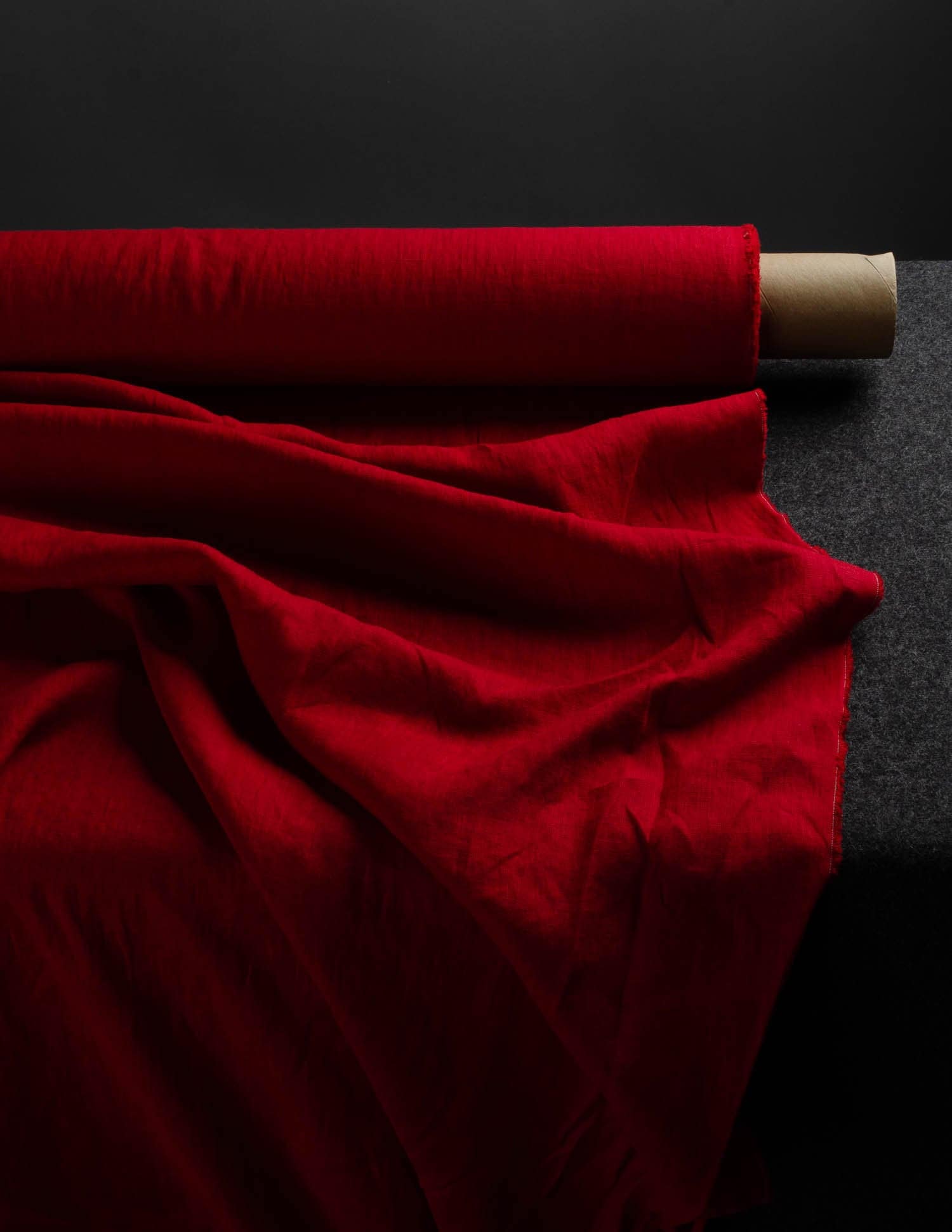 Bright Red Colour Medium Weight Linen Fabric Supply, Royal Red Linen ...