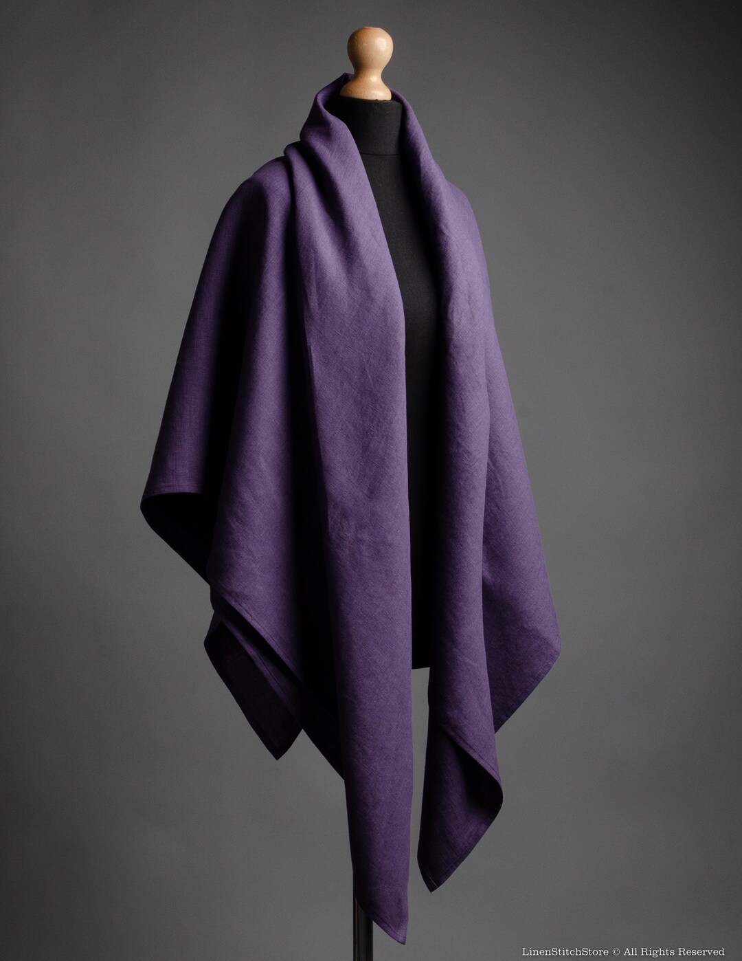 Extra Large LAVENDER Linen Shawl for Women, Large Linen Unisex Scarf ...