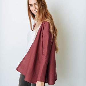 DENICE Wrap Jacket, Short Linen Jacket, Short Linen Cardigan, Long ...