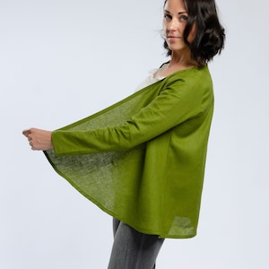 DENICE Wrap Jacket, Short Linen Jacket, Short Linen Cardigan, Long ...