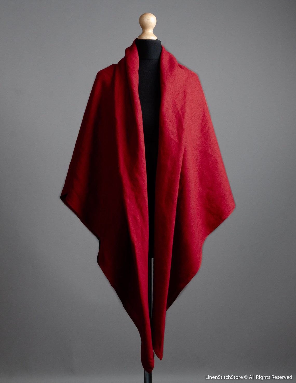 Extra Large BRIGHT RED Linen Shawl for Women Large RED Linen - Etsy