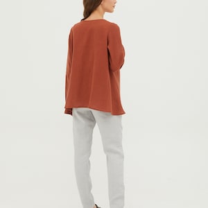 DENICE Wrap Brown Colour Linen Jacket, Short Linen Cardigan, Brown Long ...