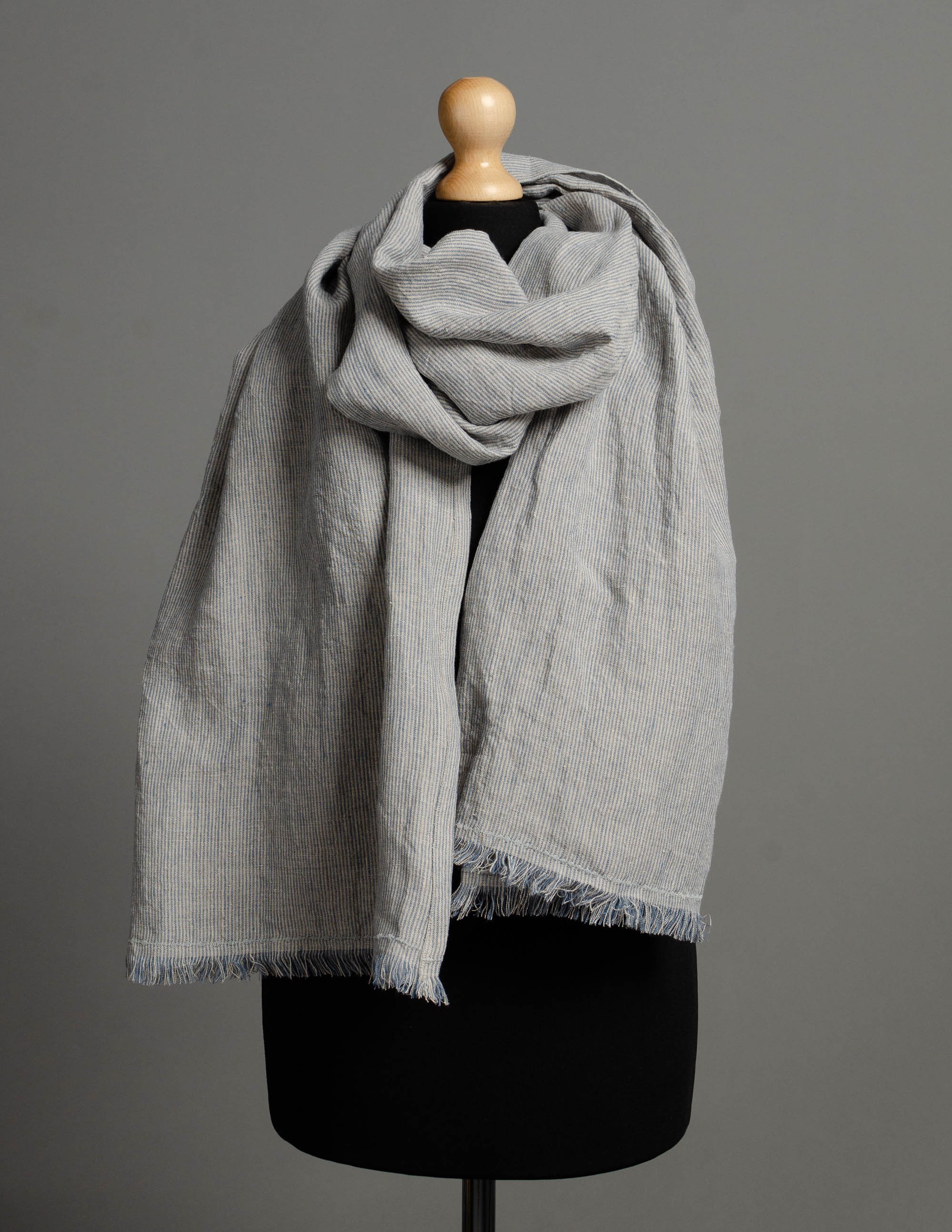 Long and Wide Natural Linen Scarf for Women, Olive Color Linen Scarf ...