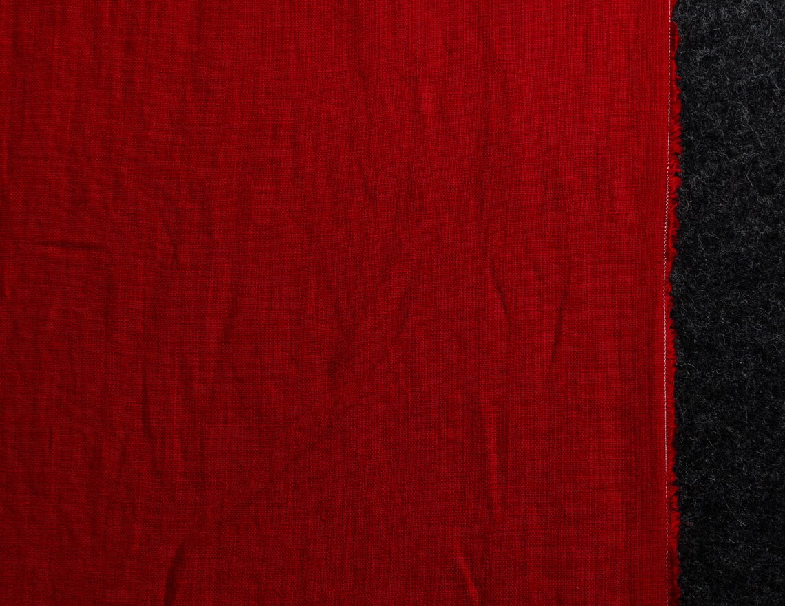 Bright Red Colour Medium Weight Linen Fabric Supply Royal Red - Etsy