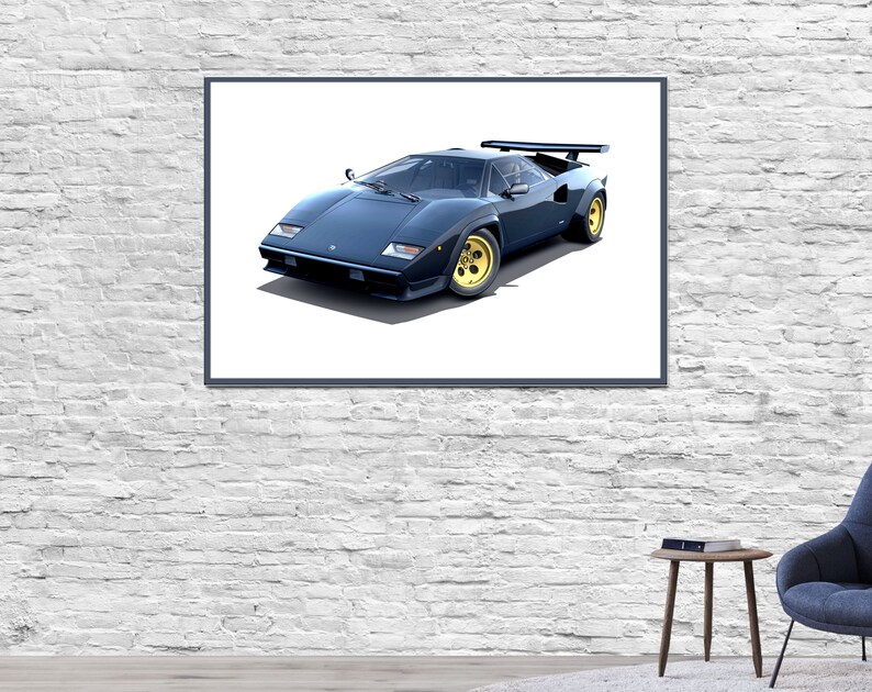 Lamborghini Countach LP5000 S Quattrovalvole Digital Poster Gift for ...