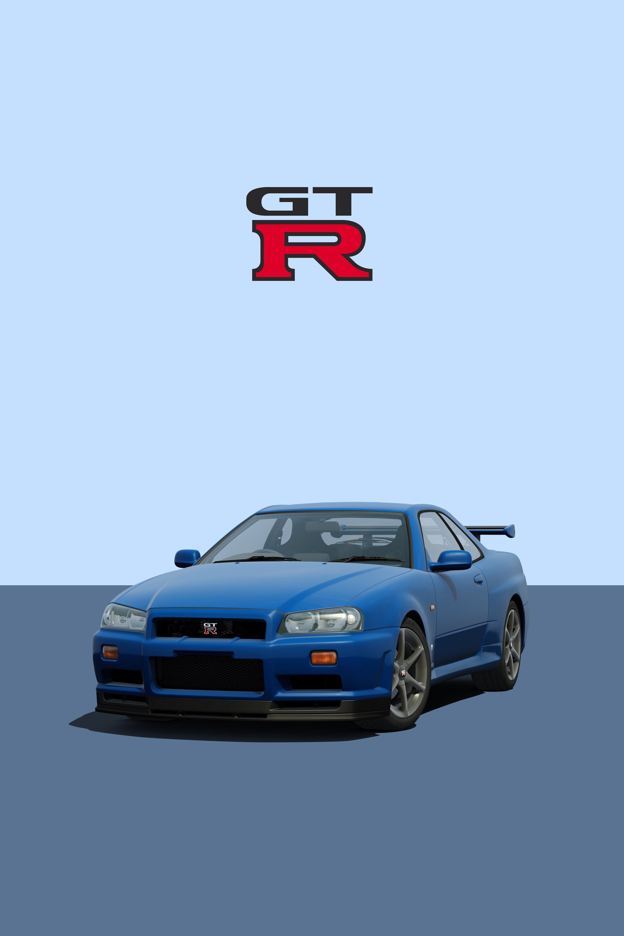 Nissan Skyline GT-R (R34) Digital Poster Gift for Man Car Posters for ...
