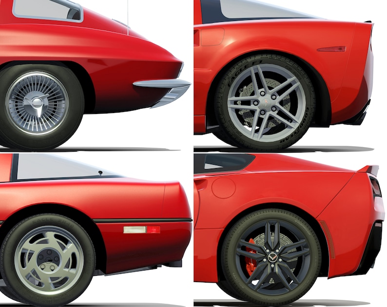 Chevrolet Corvette Evolution Poster Digital Poster Gift for Man Car ...