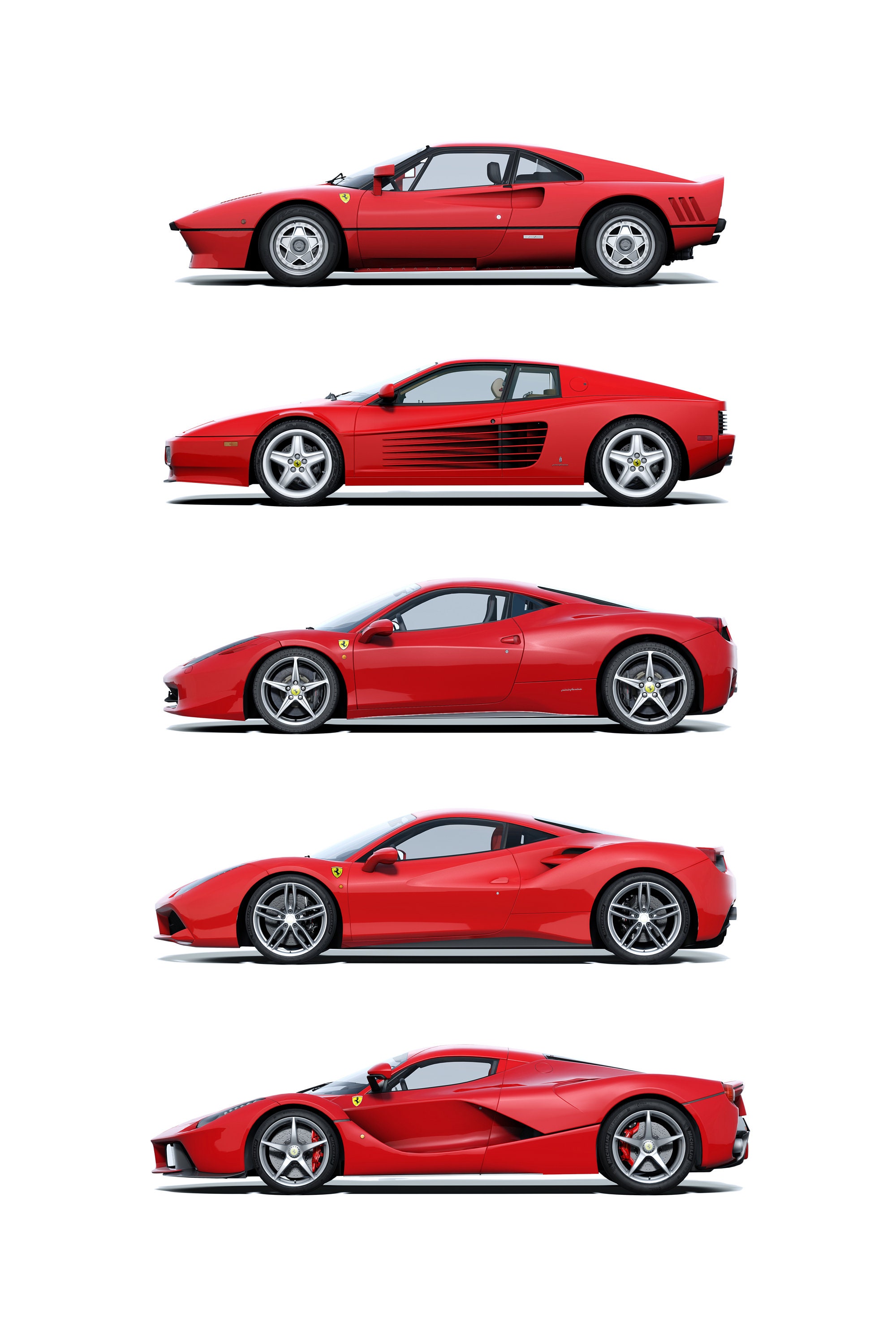 Ferrari Evolution Poster Digitales Poster Geschenk für Mann Auto Poster ...