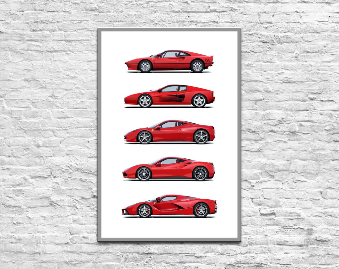 Ferrari Evolution Poster Digital Poster Gift for Man Car Posters for ...