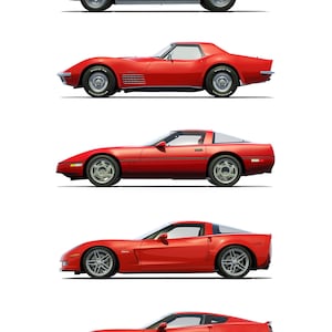 Chevrolet Corvette Evolution Poster Digital Poster Gift for Man Car ...